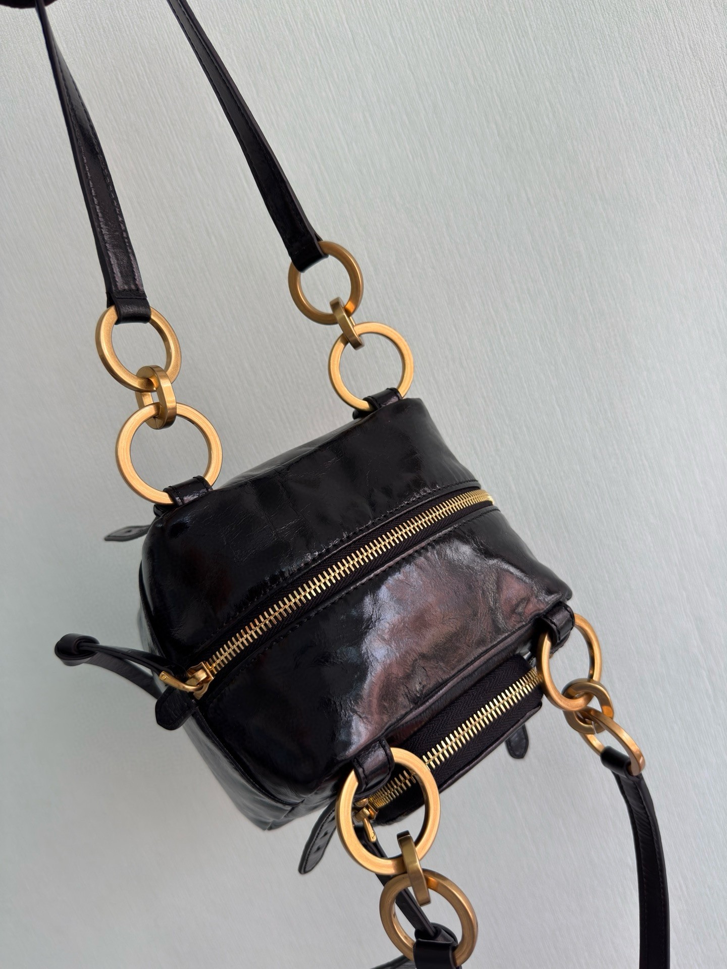 Replica Prada Dangle Top-handle Mini Bag in Burgundy Vintage Leather